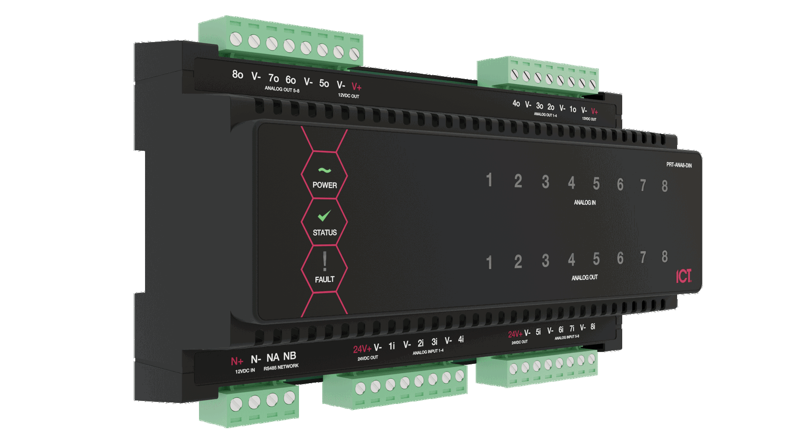 Protege DIN Rail 4 Channel Analog Input Expander | ICT